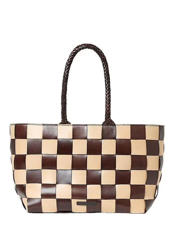 LOEFFLER RANDALL Klara Woven Leather Tote - Brown/natural