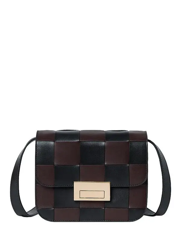 LOEFFLER RANDALL Desi Leather Crossbody Bag - Black/brown