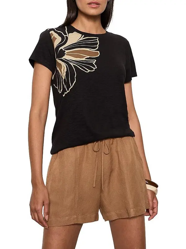 Sanctuary Printed Organic Cotton Blend T-shirt - Lotus Placement