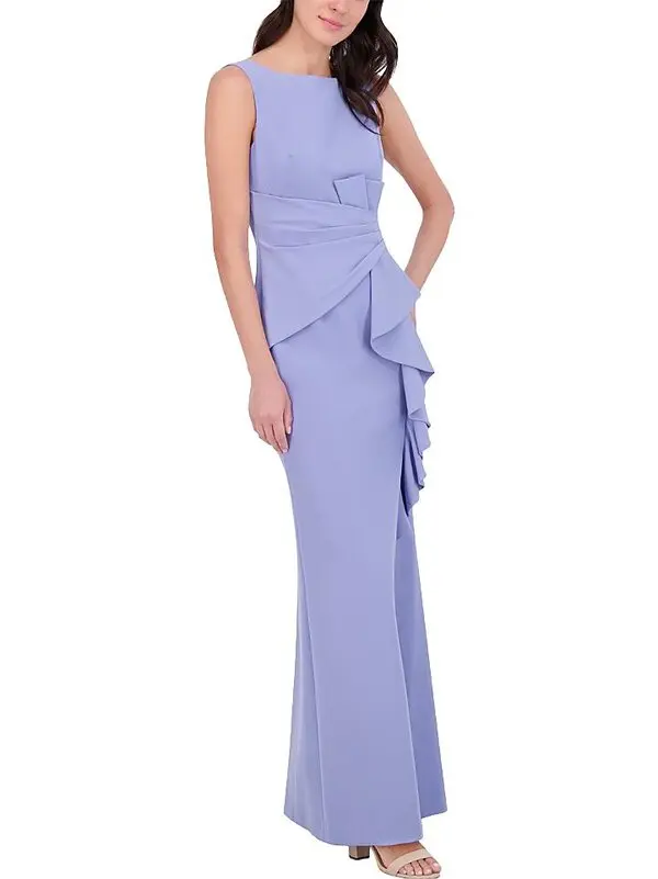 Eliza J Sleeveless Ruffled Gown - Periwinkle