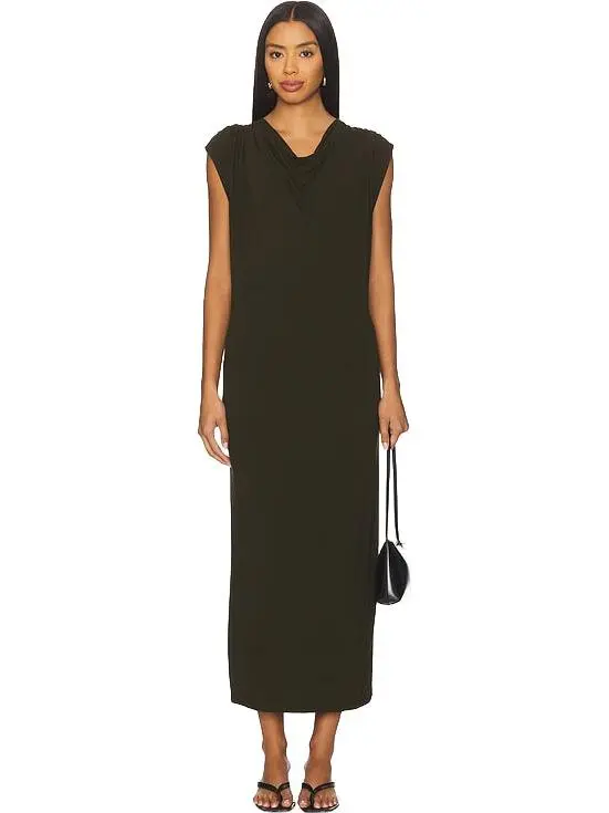 Vince Draped Cowl Neck Dress - Verde