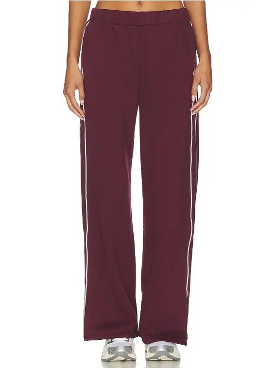 Beyond Yoga Luxe Fleece Piper Wide Leg Pant - Dark Cherry
