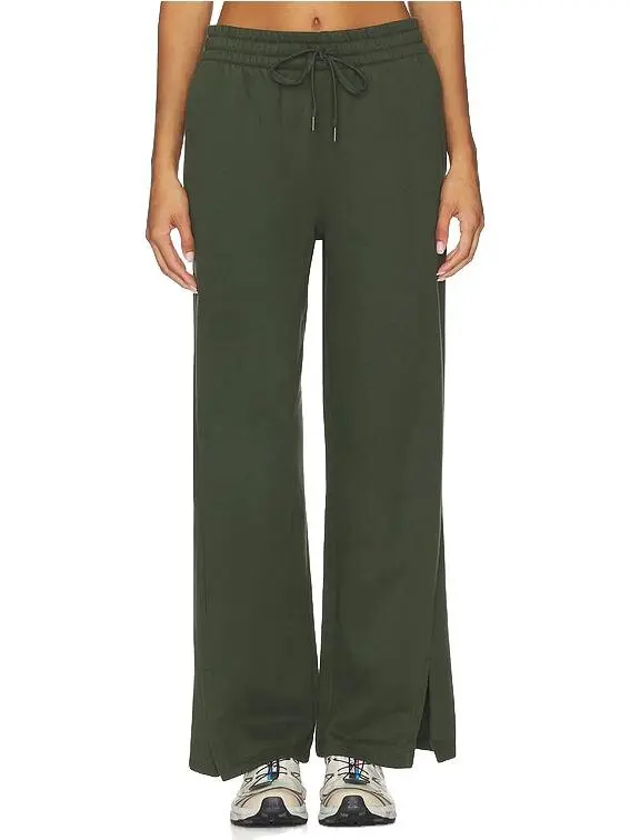 Beyond Yoga Luxe Fleece Wide Leg Pant - Dark Olive