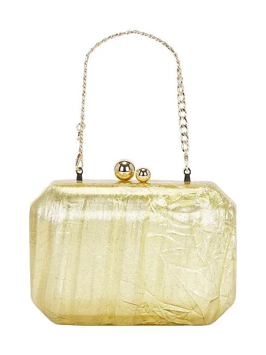 OLGA BERG Mateo Metallic Clutch - Gold