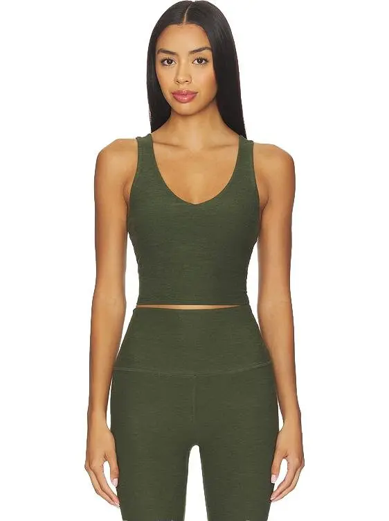 Beyond Yoga Spacedye Good Day Cropped Tank Top - Army Green Heather
