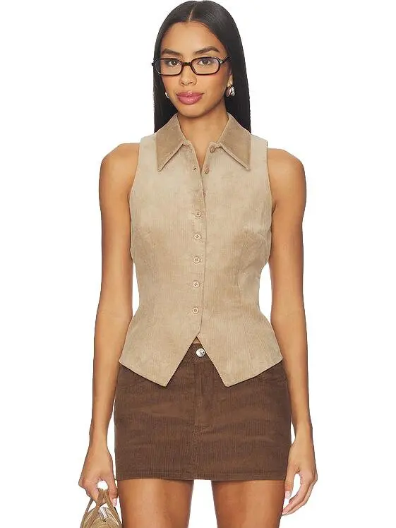 SEROYA Becky Corduroy Vest - Desert