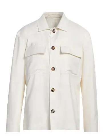 LARDINI Shirt Cream Size Wool, Silk, Cashmere - White