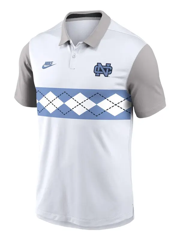Nike North Carolina Athletic Prep Vapor Legacy Logo Dri-fit College Polo - White