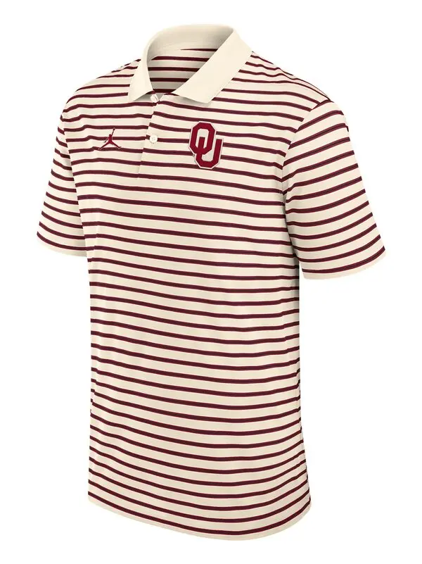 JORDAN Oklahoma Striped Brand Dri-fit College Polo - Brown