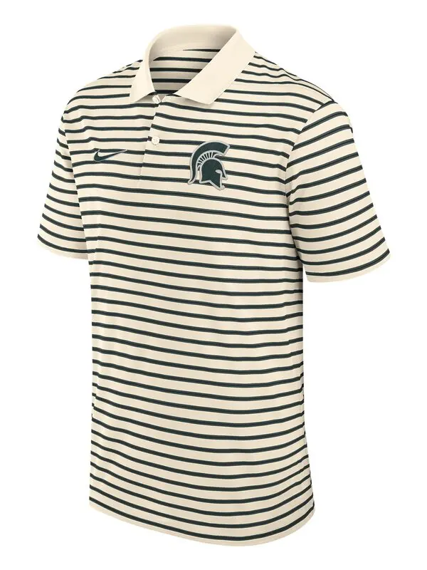 Nike Michigan State Striped Dri-fit College Polo - Brown