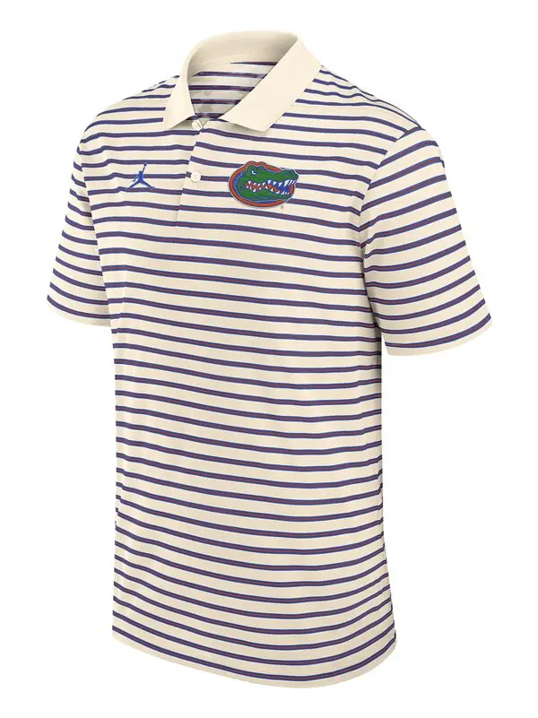JORDAN Florida Striped Brand Dri-fit College Polo - Brown