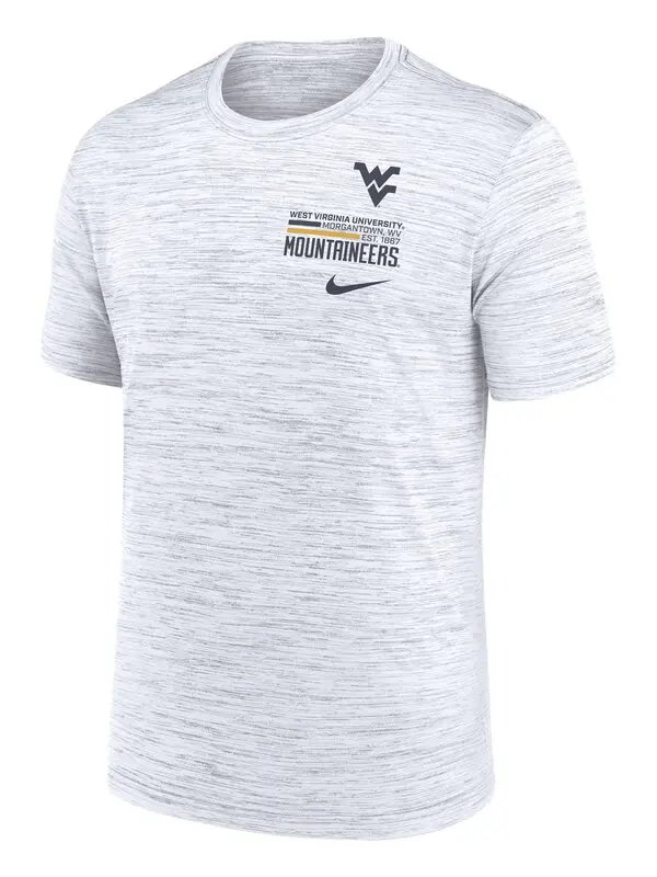 Nike West Virginia Campus Chest Stack Velocity Dri-fit College T-shirt - White