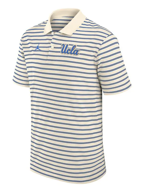 JORDAN Ucla Striped Brand Dri-fit College Polo - Brown