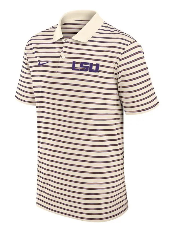 Nike Lsu Striped Dri-fit College Polo - Brown