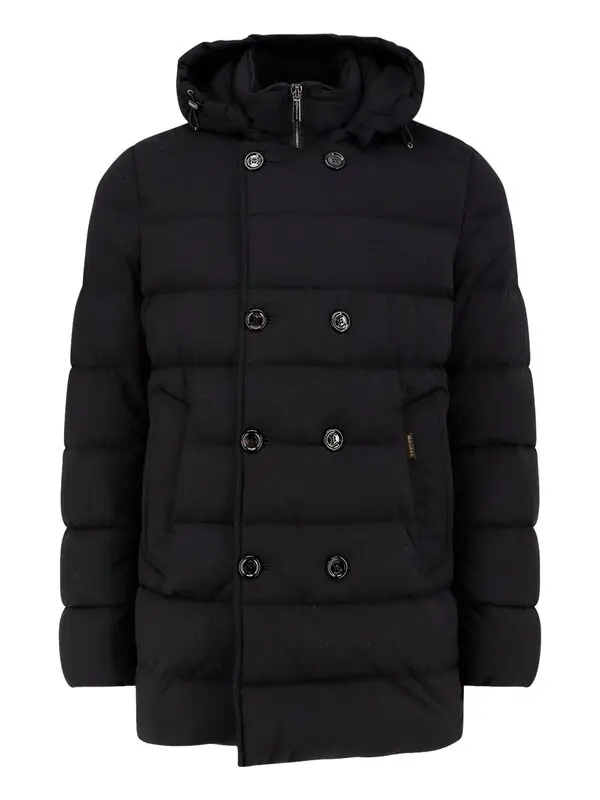 MOORER Padded And Quilted Nylon Jacket - Black