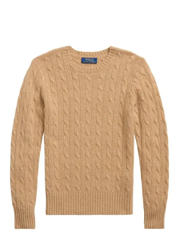 Ralph Lauren Cable-knit Cashmere Sweater - Camel Melange