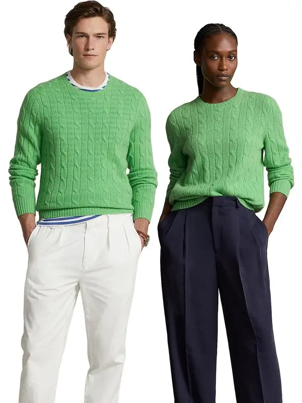 Ralph Lauren Iconic Cable-knit Cashmere Sweater - Honeydew Green