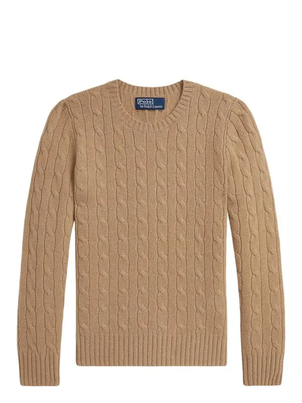 Ralph Lauren Iconic Cable-knit Cashmere Sweater - New Camel Melange