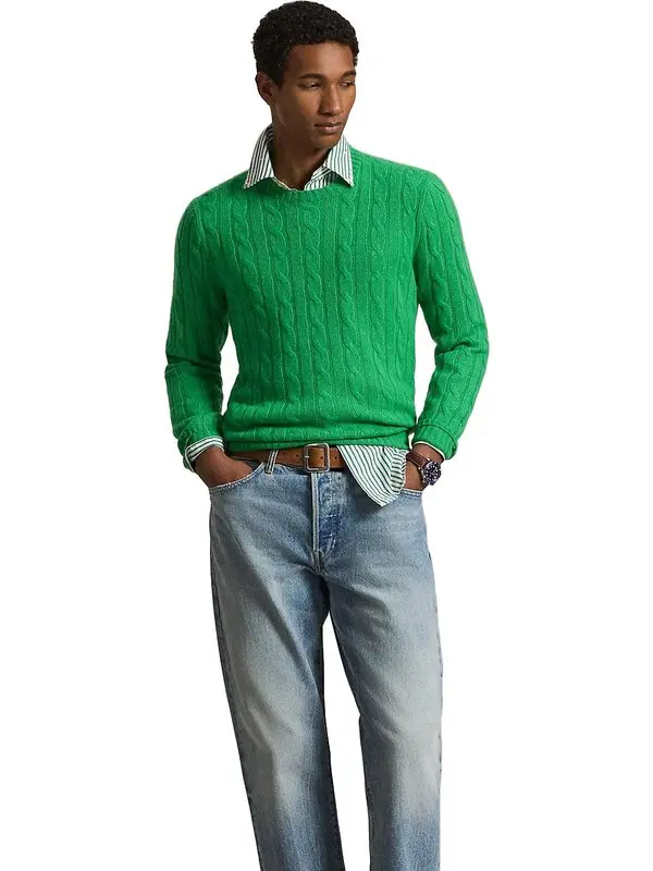 Ralph Lauren Cable-knit Cashmere Sweater - Parakeet Green