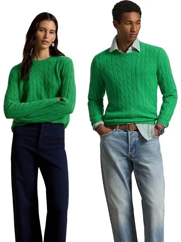 Ralph Lauren Iconic Cable-knit Cashmere Sweater - Parakeet Green