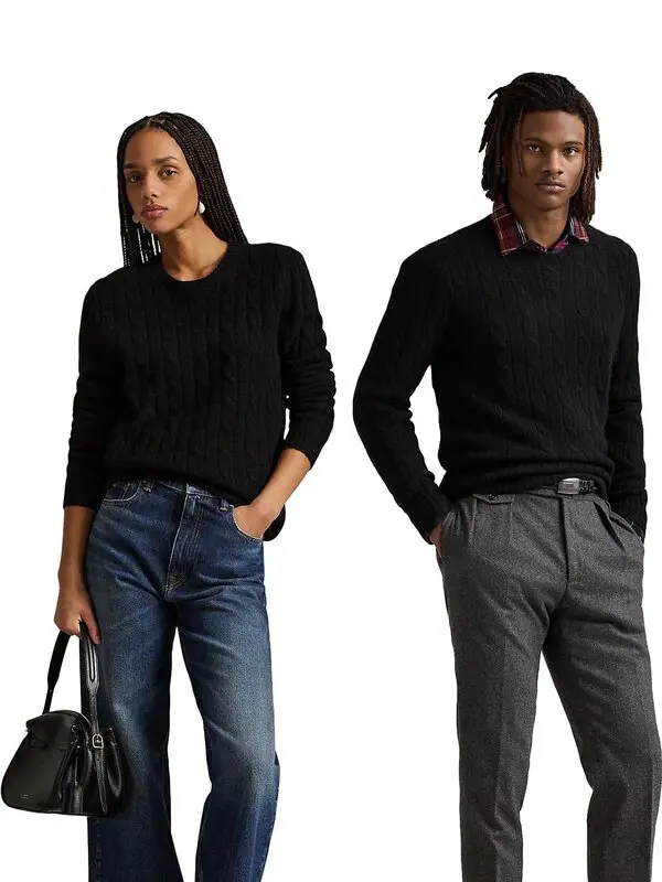Ralph Lauren Cable-knit Cashmere Sweater - Polo Black