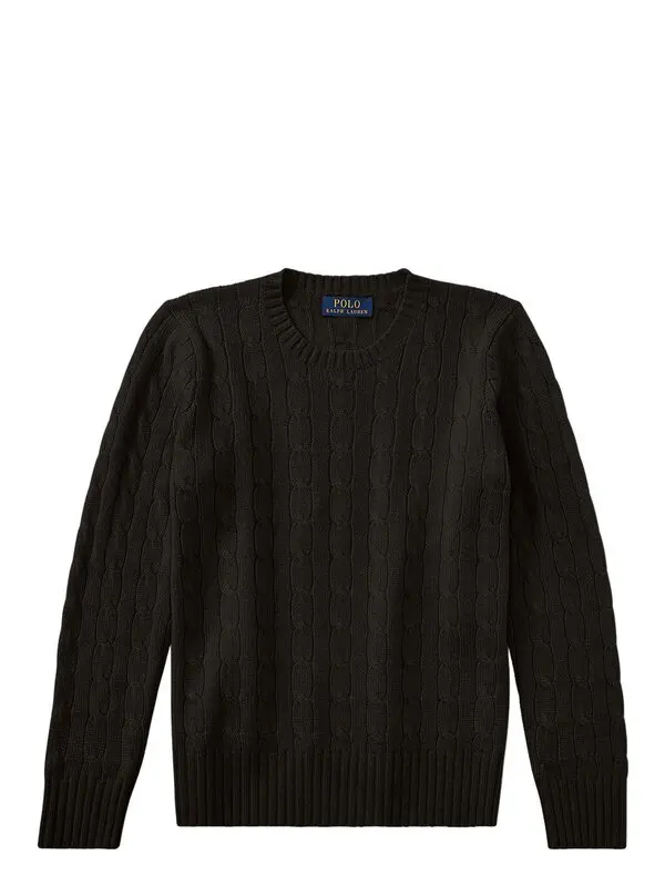 Ralph Lauren Cable-knit Cashmere Sweater - Polo Black