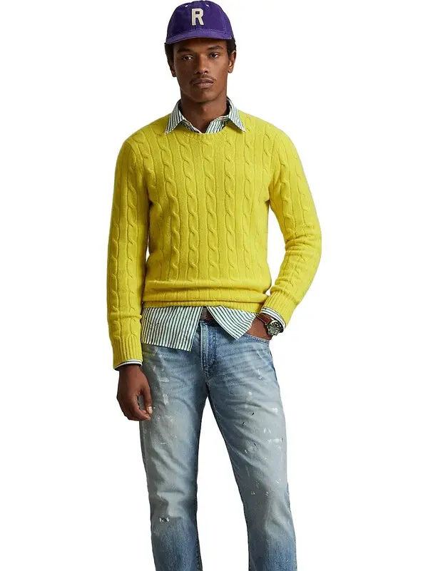 Ralph Lauren Cable-knit Cashmere Sweater - Sunfish Yellow
