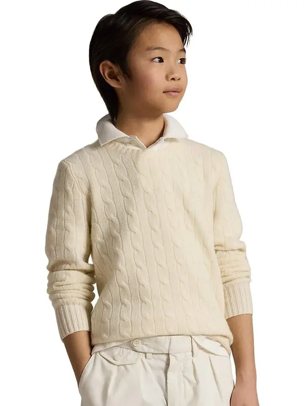 Ralph Lauren Cable-knit Cashmere Sweater - Warm White