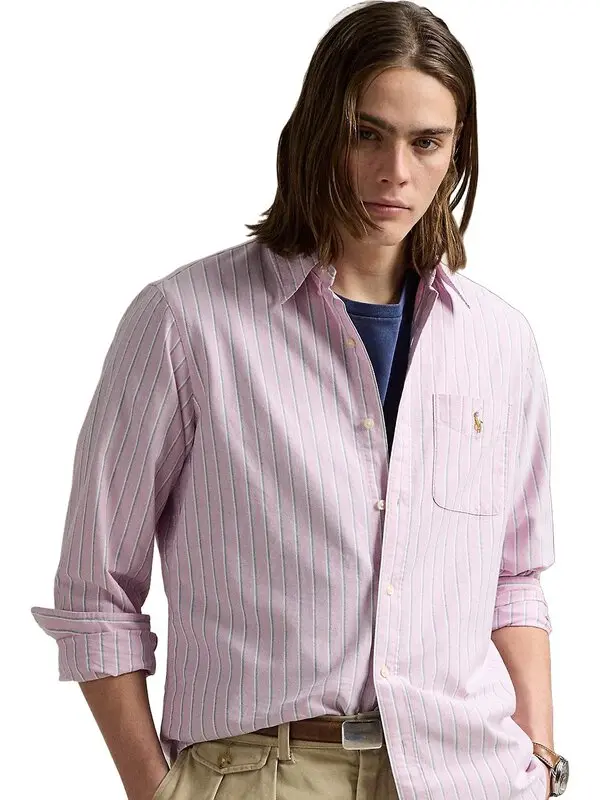 Ralph Lauren Classic Fit Striped Oxford Shirt - Pink Multi