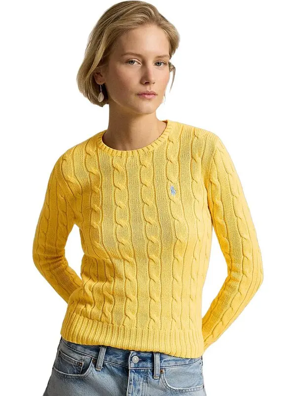 Ralph Lauren Cable-knit Cotton Crewneck Sweater - Beach Yellow
