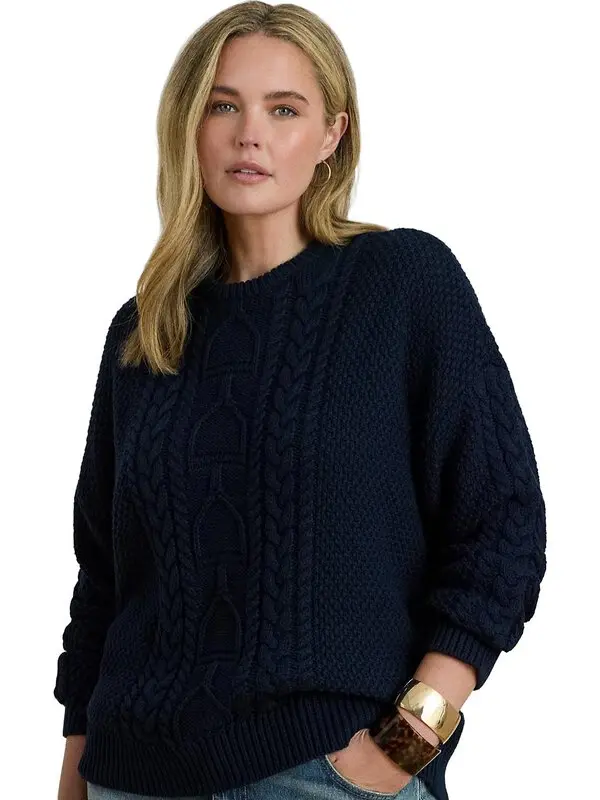 Ralph Lauren Cable-knit Crewneck Sweater - Lauren Navy