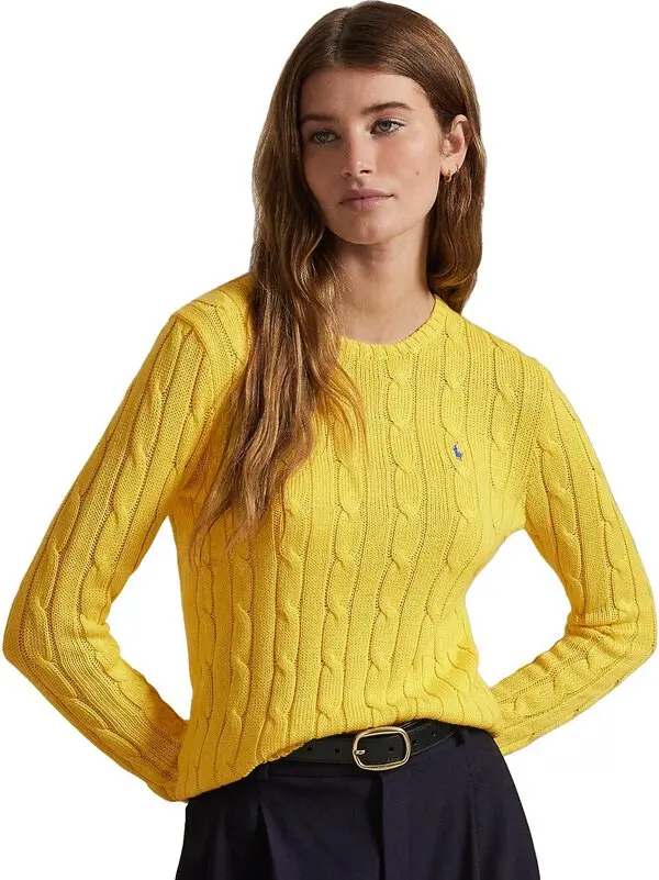 Ralph Lauren Cable-knit Cotton Crewneck Sweater - Trainer Yellow