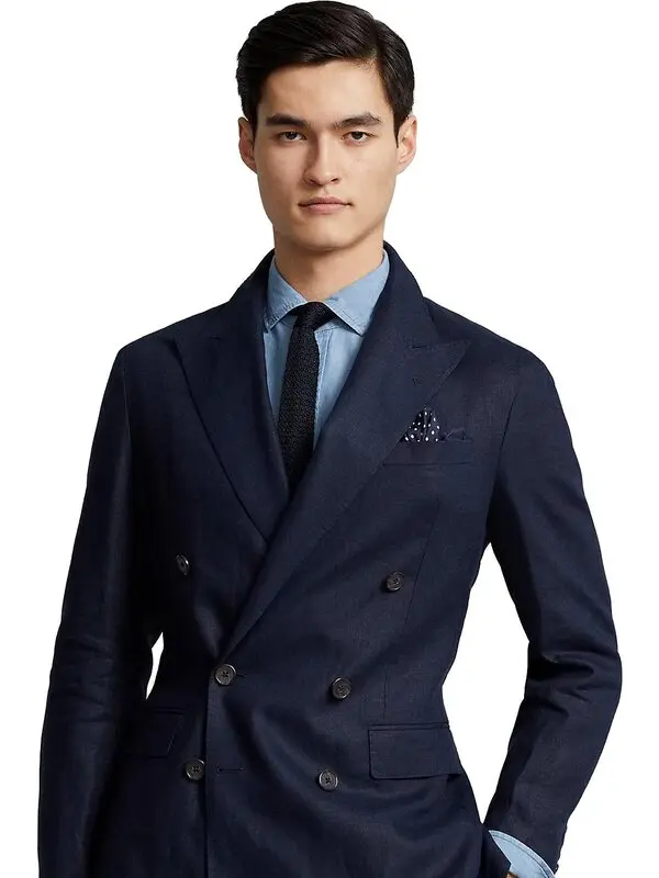 Ralph Lauren Polo Soft Tailored Fit Linen Suit Jacket - Dark Navy