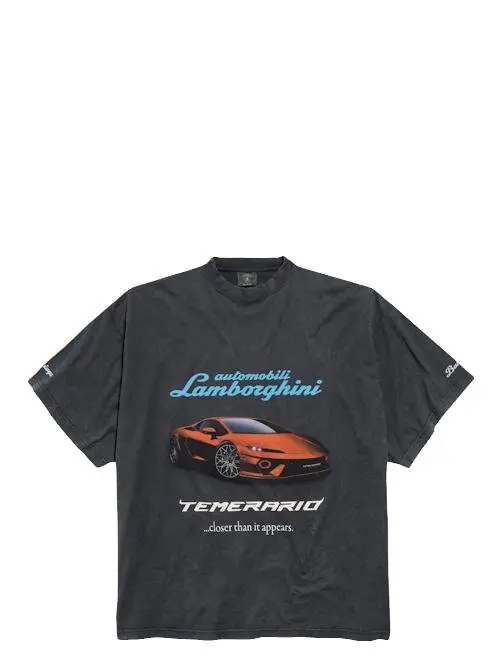 Balenciaga Automobil Lamborghini Oversized T-shirt - Faded