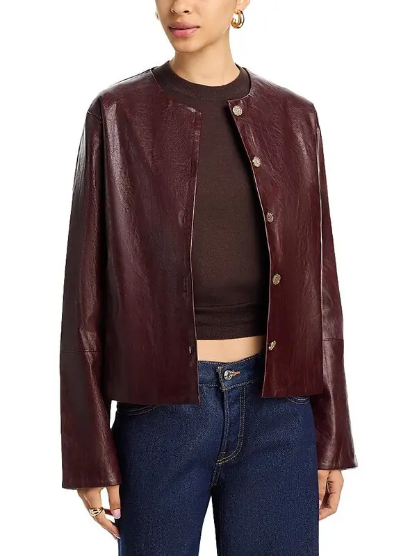 LOST + WANDER Valor Of Venus Faux Leather Jacket - Merlot