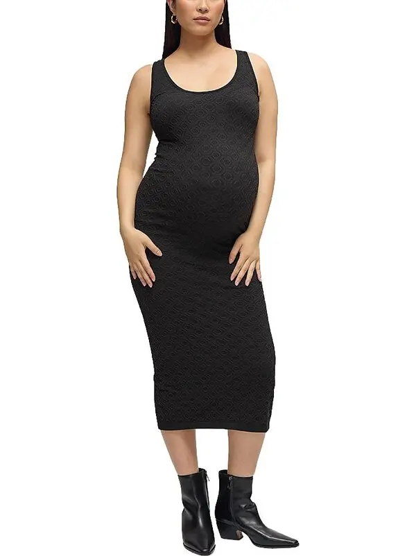INGRID & ISABEL Seamless Midi Maternity Dress - Black