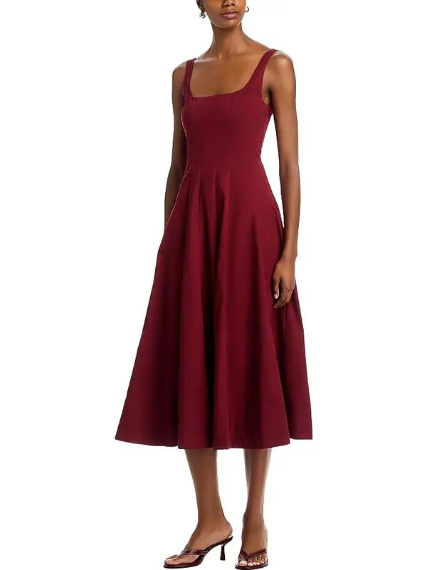Staud Wells Midi Dress - Sangria