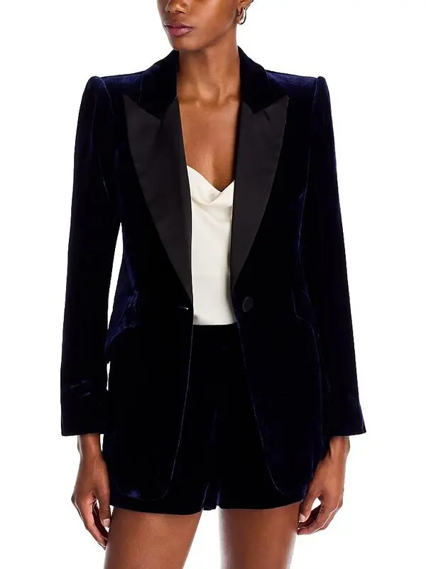 L'Agence Sheila Structured Tux Blazer - Midnight/black