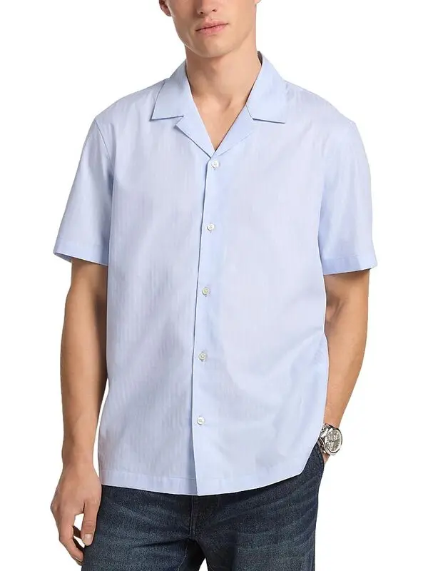 Michael Kors Dobby Camp Shirt - Marine Blue