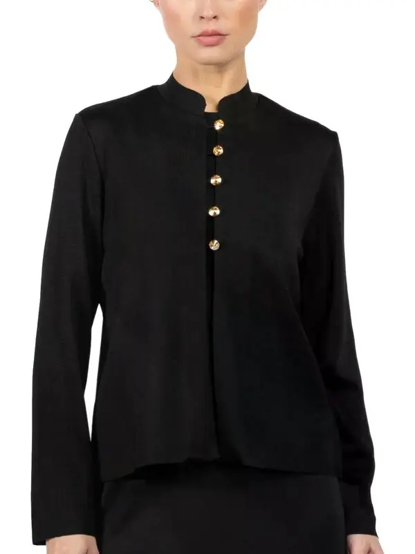 LA GALPA Mandarin-collar Blouse - Black