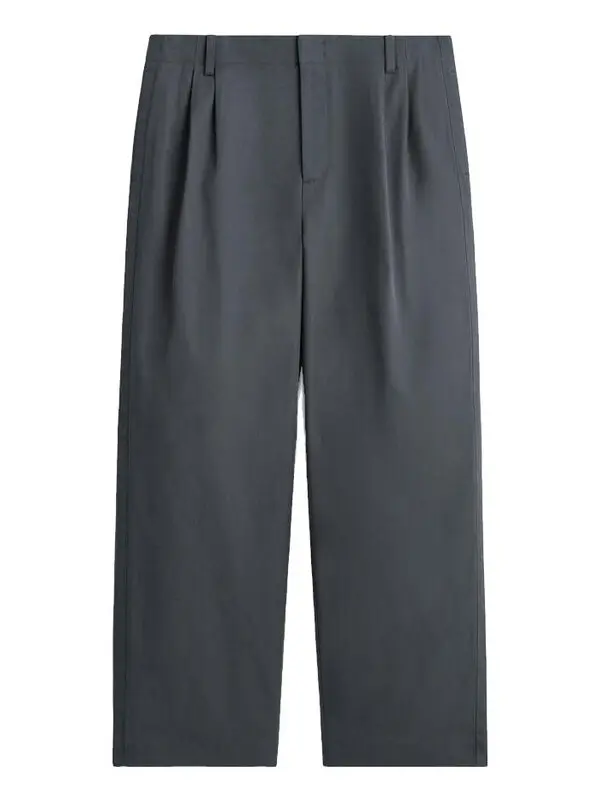 Cos Pleated Wide-leg Trousers - Dark Grey