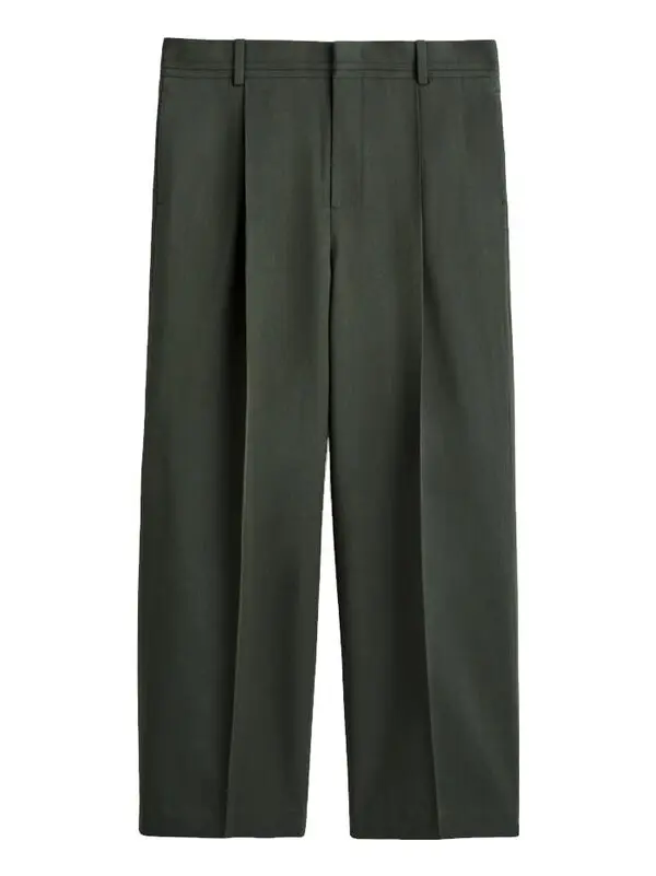 Cos Pleated Wide-leg Trousers - Green