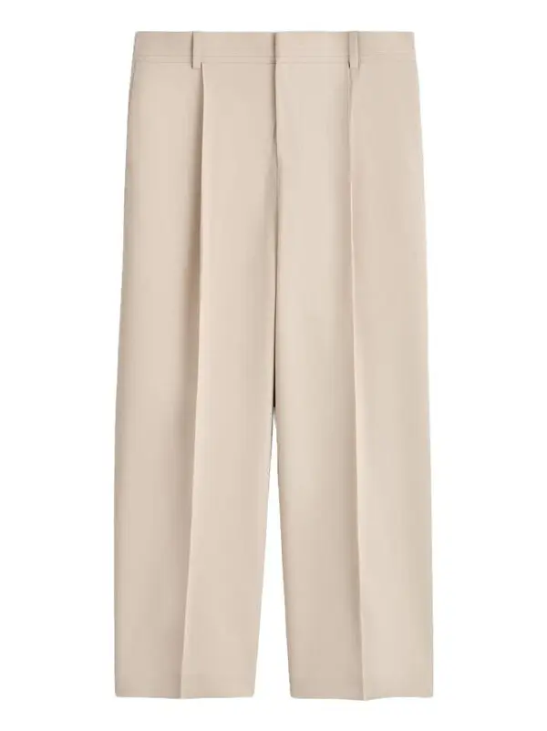 Cos Pleated Wide-leg Trousers - Light Beige