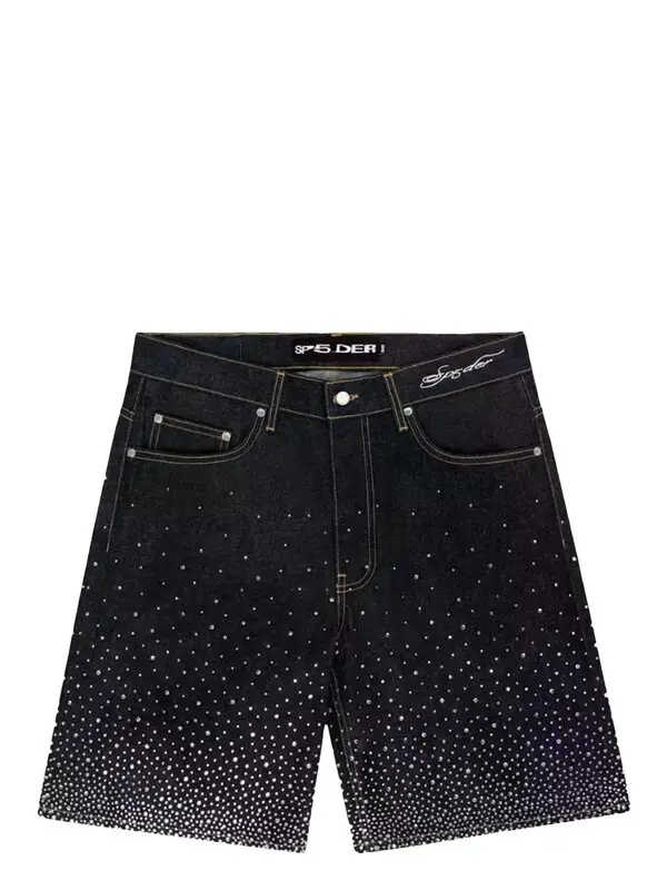 SP5DER Star Dust Denim Shorts - Black