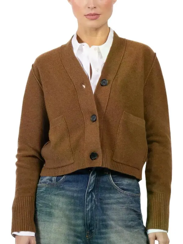 ARLO MOTT Cashmere-blend Cropped Cardigan - Brown