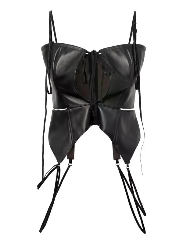 ELENA VELEZ Zip-up Corset Top - Black