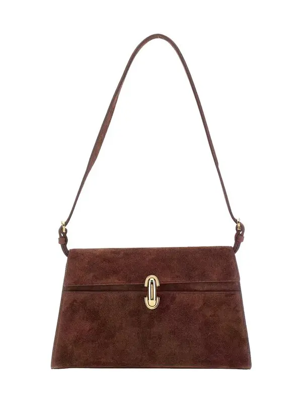 Savette Symmetry Suede Shoulder Bag - Brown