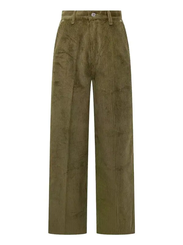 Ami Wide-leg Corduroy Trousers - Green