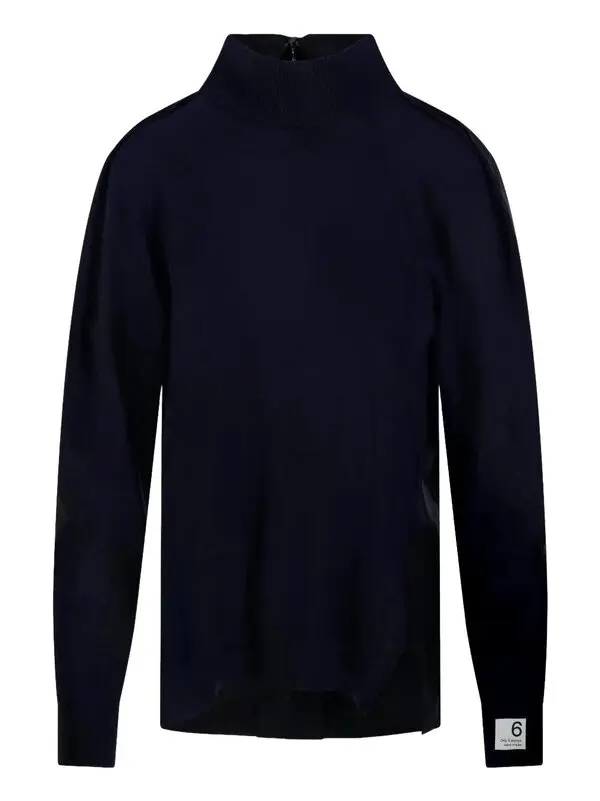 RE CODE High-neck Long-sleeved Sweater - Blue