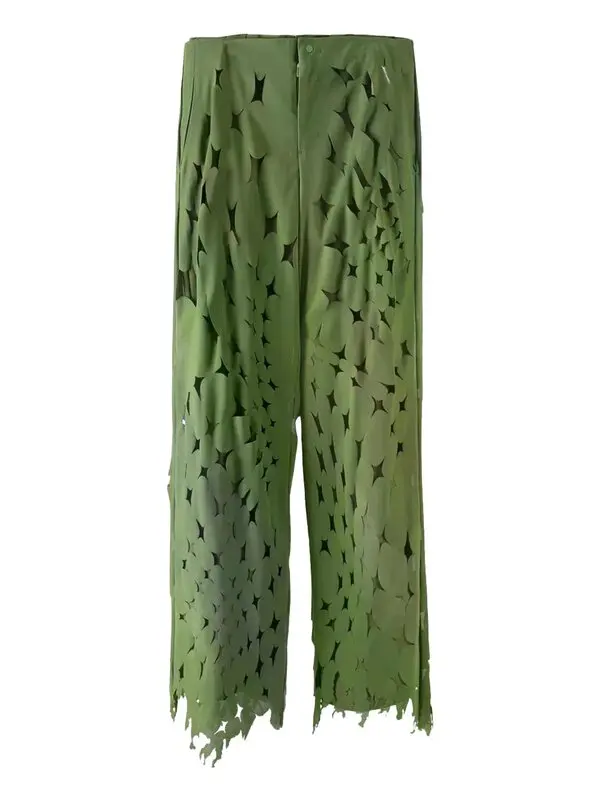 POST ARCHIVE FACTION Laser-cut Trousers - Green